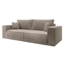 Selsey Schlafsofa, Beige, Kunststoff, 3-Sitzer, 257x85x102 cm, Wohnzimmer, Sofas & Couches, Schlafsofas