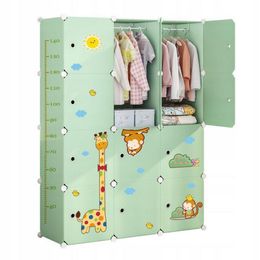 Muvu Modularer, Gr&uuml;n, Kunststoff, 111x147x147 cm, Kinder- & Jugendzimmer, Kinderm&ouml;bel, Kinderkleiderschr&auml;nke