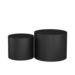 VICCO Couchtisch-Set, Schwarz, Holzwerkstoff, 1 F&auml;cher, Rund,Rund, 48x38x48 cm, Wohnzimmer, Wohnzimmertische, Couchtische