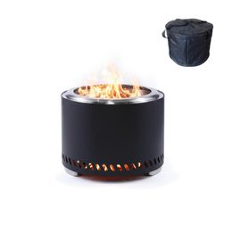 Relaxdays Rauchfreie, Schwarz, Metall, Textil, 49.5x35x49.5 cm, Freizeit, Campingzubeh&ouml;r, Feuerschalen