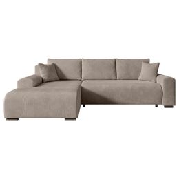 Ecksofa, Beige, Textil, 3-Sitzer, L-Form, 270x185 cm, Wohnzimmer, Sofas & Couches, Wohnlandschaften, Ecksofas