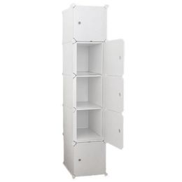 Rebiko Kleiderschrank,, Wei&szlig;, Kunststoff, 39x185x37 cm, Schlafzimmer, Kleiderschr&auml;nke