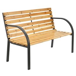 Juskys Gartenbank, Braun, Holz, 120x82x62 cm, Gartenm&ouml;bel, Gartenb&auml;nke