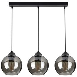 kiki design Pendelleuchte, Schwarz, Metall, Glas, 70x70x15 cm, Lampen & Leuchten, Innenbeleuchtung, H&auml;ngelampen, Pendelleuchten