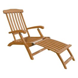 Juskys Sonnenliege, Natur, Holz, 54x95x196 cm, Gartenm&ouml;bel, Gartenliegen