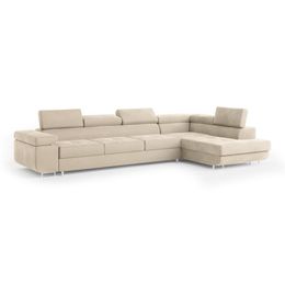 Masseno Ecksofa, Creme, Holz, 5-Sitzer, L-Form,L-Form, 346x202 cm, Wohnzimmer, Sofas & Couches, Wohnlandschaften, Ecksofas
