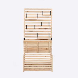 Home Deluxe Sichtschutz-Bank, Braun, Holz, 80x171x40 cm, Gartenm&ouml;bel, Gartenb&auml;nke