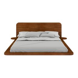 Skandica Massivholzbett, Walnuss, Buchenholz, w&uuml;rfelf&ouml;rmig, 180x200 cm, Schlafzimmer, Betten