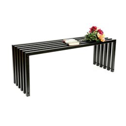 DanDiBo Gartenbank, Schwarz, Metall, 117x43.5x36 cm, Gartenm&ouml;bel, Gartenb&auml;nke