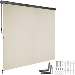 TecTake Senkrechtmarkise, Beige, Textil, 200x250 cm, CE, Sonnen- & Sichtschutz, Sichtschutz Garten, Balkon Sichtschutze