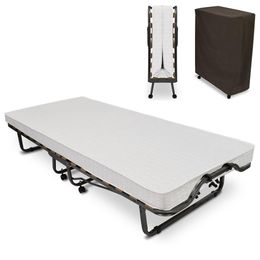 Beautissu G&auml;stebett, Wei&szlig;, Metall, 90x200 cm, Schlafzimmer, Betten, Klappbetten