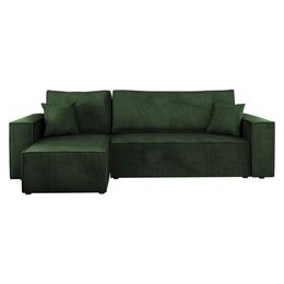 Mirjan24 Ecksofa, Gr&uuml;n, Kunststoff, 5-Sitzer, L-Form,L-Form, 244x145 cm, Wohnzimmer, Sofas & Couches, Wohnlandschaften, Ecksofas