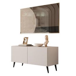 Lookway Tv-Lowboard, Kaschmir, Metall, Uni, Rechteckig, 100x49x40 cm, Wohnzimmer, Wohnw&auml;nde, Lowboards, Lowboards stehend