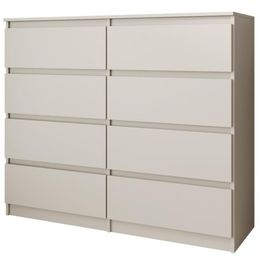 Beautysofa Kommode, Kaschmir, Holzwerkstoff, 8 Schubladen, 100x97x40 cm, Wohnzimmer, Kommoden & Sideboards, Kommoden