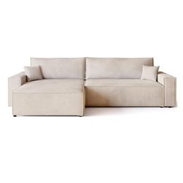 Bromarkt Ecksofa, Creme, Textil, 4-Sitzer, L-Form, 272x143 cm, Wohnzimmer, Sofas & Couches, Wohnlandschaften, Ecksofas