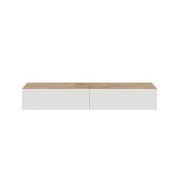 Calicosy H&auml;ngeschrank, Eiche, Wei&szlig;, Holzwerkstoff, 34.5x28x34.5 cm, Wohnzimmer, TV M&ouml;bel, TV-Aufs&auml;tze