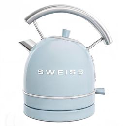 Sweiss Wasserkocher, Blau, Metall, 20x27.5x23.5 cm, K&uuml;chenger&auml;te, Wasserkocher