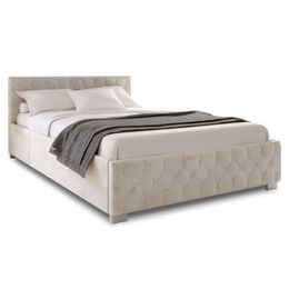 Juskys Polsterbett, Beige, Holz, 180x200 cm, Schlafzimmer, Betten, Polsterbetten