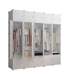 Muvu Modularer, Wei&szlig;, Kunststoff, 183x183x183 cm, Schlafzimmer, Kleiderschr&auml;nke, Dreht&uuml;renschr&auml;nke