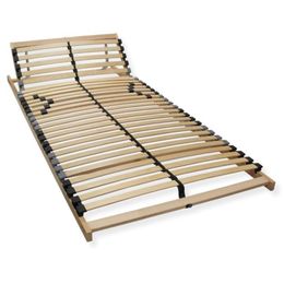 Sleepneo Lattenrost, Buche, Holz, 7-Zonen, 90x190 cm, Hergestellt in Deutschland, Blauer Engel, T&Uuml;V S&uuml;d, Federholzleisten verleimt, Federleisten mit Duokappen, individuelle Liegeh&auml;rteeinstellung, Mittelgurt, verstellbar, Schlafzimmer, Lattenroste