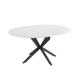 VICCO Esstisch, Wei&szlig;, Schwarz, Holzwerkstoff, Rund, 120x76.5x120 cm, Esszimmer, Tische, Esstische