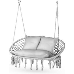 Outtec H&auml;ngesessel, Grau, Textil, 2-Sitzer, 130x108x75 cm, Gartenm&ouml;bel, H&auml;ngesessel