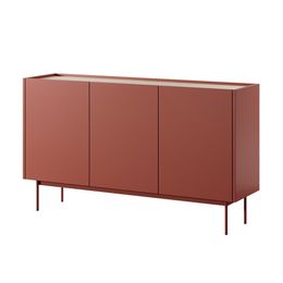 Bettso Kommode, Rot, Holzwerkstoff, 6 F&auml;cher, 144x83x37 cm, Wohnzimmer, Kommoden & Sideboards, Kommoden