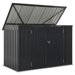 Juskys M&uuml;lltonnenbox, Anthrazit, Metall, 200x128x105 cm, Aufbewahrung & Schutzh&uuml;llen