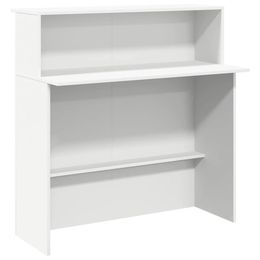 vidaXL Empfangstheke, Wei&szlig;, Holz, Strukturbuche, Rechteckig,Rechteckig, 100x103.5x50 cm, Arbeitszimmer, Schreibtische