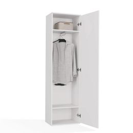 Garderobenschrank, Wei&szlig;, Holzwerkstoff, 50x180x35 cm, Garderobe, Garderobenschr&auml;nke