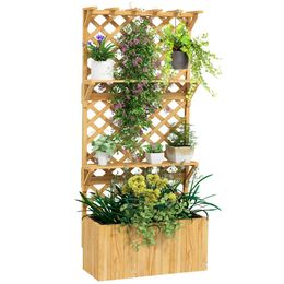 Outsunny Hochbeet,, Natur, Holzwerkstoff, 33x177x76 cm, Gartenzubeh&ouml;r, Hochbeete