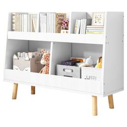 B&uuml;cherregal,, Wei&szlig;, Holzwerkstoff, 60x80x25 cm, Wohnzimmer, Regale, B&uuml;cherregale