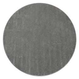 Paco Home Kurzflorteppich, Anthrazit, Textil, Rund, 160x160 cm, strapazierf&auml;hig, f&uuml;r Fu&szlig;bodenheizung geeignet, Teppiche & B&ouml;den, Teppiche