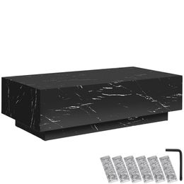 TecTake Couchtisch, Schwarz, Holz, Quadratisch, 120x35x60 cm, Wohnzimmer, Wohnzimmertische, Couchtische