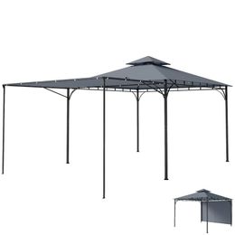 Outsunny Pavillon, Dunkelgrau, Metall, 320x275x320 cm, Sonnen- & Sichtschutz, Pavillons & Pergolas, Pavillons