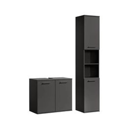 mokebo&reg; Mokebo Badm&ouml;bel-Set, Schwarz, Holzwerkstoff, 103x180x34 cm, Badezimmer, Badm&ouml;belsets & Badm&ouml;belserien, Badm&ouml;bel-Sets