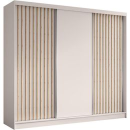 Beautysofa Schwebet&uuml;renschrank, Kaschmir, Holzwerkstoff, 12 F&auml;cher, 240x216x61 cm, Schlafzimmer, Kleiderschr&auml;nke, Schwebet&uuml;renschr&auml;nke