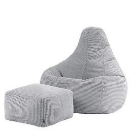 Icon Sitzsack, Grau, Textil, 200 L, 1-Sitzer, Freiform, 82x76x82 cm, Hergestellt in Deutschland, Wohnzimmer, Hocker, Sitzs&auml;cke, XXL Sitzs&auml;cke