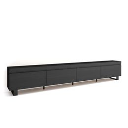 Skraut Home Lowboard,, Schwarz, Holzwerkstoff, Rechteckig,Rechteckig, 320x57x35 cm, Wohnzimmer, Wohnw&auml;nde, Lowboards, Lowboards stehend