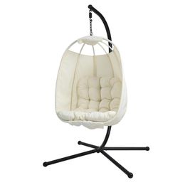 SVITA H&auml;ngesessel, Beige, Metall, 1-Sitzer, 105x195x105 cm, Gartenm&ouml;bel, H&auml;ngesessel