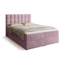 Bromarkt Boxbett, Rosa, Textil, H3, H&ouml;he ca. 18 cm, 140x200 cm, Schlafzimmer, Betten, Boxspringbetten