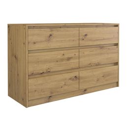 CDF Kommode, Eiche Artisan, Holzwerkstoff, 120x73.5x40 cm, Wohnzimmer, Kommoden & Sideboards, Kommoden