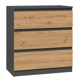 CDF Kommode, Eiche Artisan, Anthrazit, Holzwerkstoff, 70x75x40 cm, Wohnzimmer, Kommoden & Sideboards, Kommoden