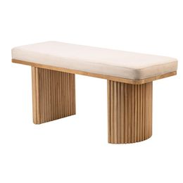 Nordlys Sitzbank, Beige, Holz, 100x46x35 cm, Esszimmer, B&auml;nke, Sitzb&auml;nke