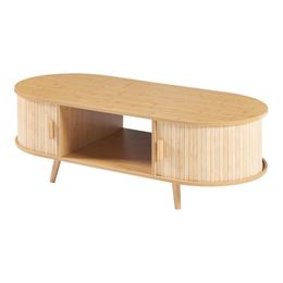 [en.casa] Couchtisch, Natur, Holz, 120x40x55 cm, Wohnzimmer, Wohnzimmertische, Couchtische