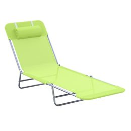 Outsunny Gartenliege, Gr&uuml;n, Metall, 56x28x182 cm, Gartenm&ouml;bel, Gartenliegen