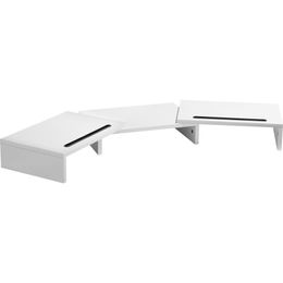 TecTake Monitorst&auml;nder, Wei&szlig;, Holzwerkstoff, 115x10.5x27 cm,