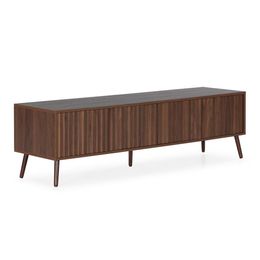 VS Venta-stock Tv-Element, Walnuss, Holzwerkstoff, Rechteckig, 160x45x40 cm, Wohnzimmer, Wohnw&auml;nde, Lowboards, Lowboards stehend