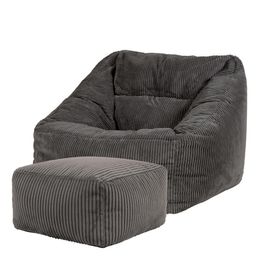 Icon Sitzsack, Grau, Textil, 340 L, 1-Sitzer, Freiform, 97x73x84 cm, Hergestellt in Deutschland, Oeko-Tex&reg; Standard 100, Reach, Wohnzimmer, Hocker, Sitzs&auml;cke, XXL Sitzs&auml;cke