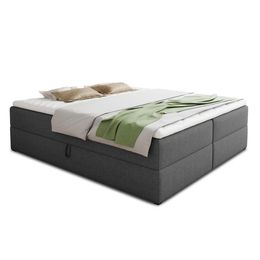 Sofnet Boxbett, Dunkelgrau, Textil, H3, Rechteckig, 160x200 cm, Schlafzimmer, Betten, Boxspringbetten